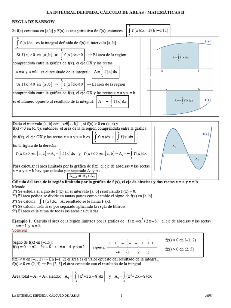 Integral Definida Calculo Areas Mpu | PDF | Integral | Geometría euclidiana