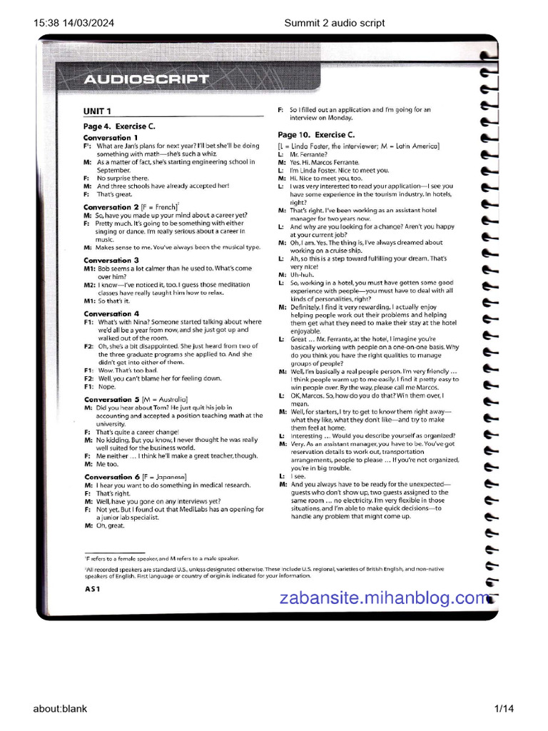 Summit 2 Audio Script | PDF