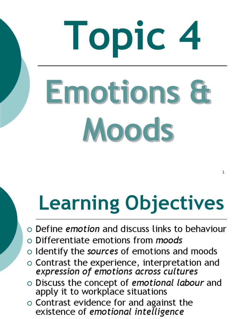 Week4 - Emotions and Moods | PDF | Emotional Intelligence | Emotions
