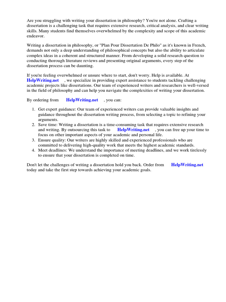 Plan Pour Dissertation de Philo | PDF | Thesis | Scribd