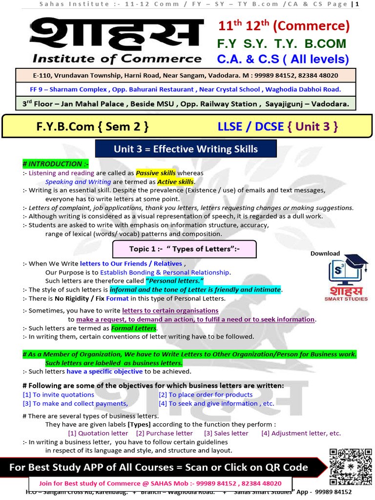1] DCSE-LLSE Unit 3 Pamphlet [SAHAS Pamphlet] | PDF | Facebook | Résumé