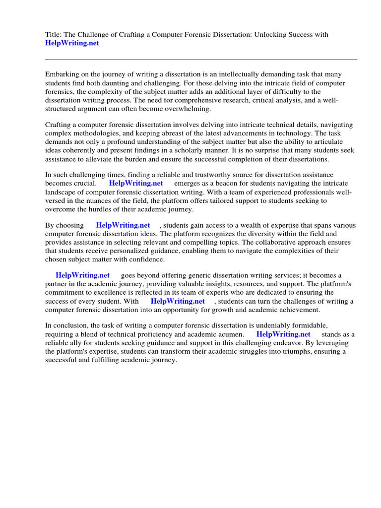 Computer Forensic Dissertation Ideas | PDF | Computer Forensics | Digital Forensics