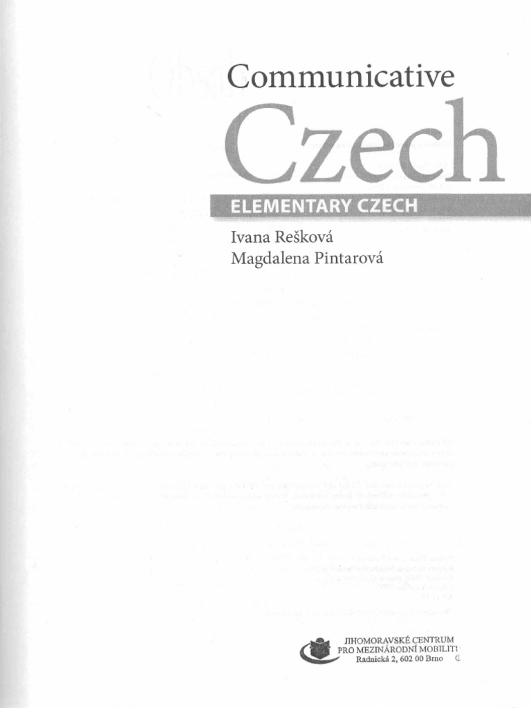 Communicative Czech Elementary Czech | PDF