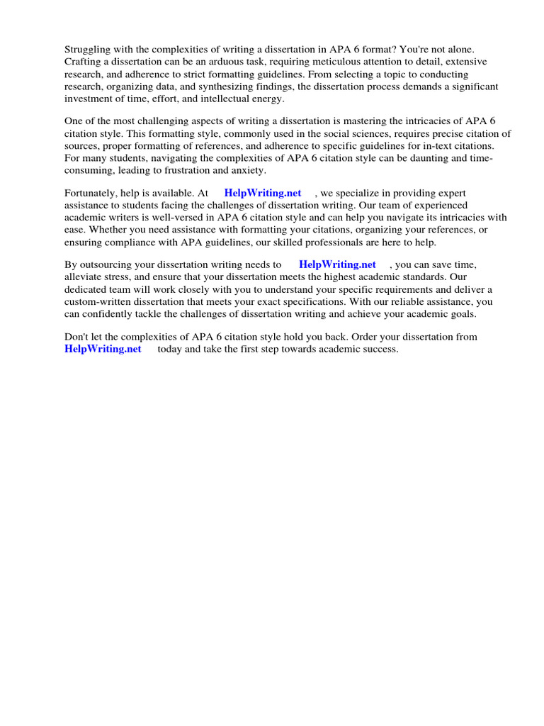 Apa 6 Dissertation Zitieren Pdf Thesis Citation