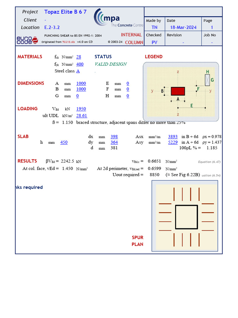 TCC13 Slab Punching | PDF | Spreadsheet | Computing