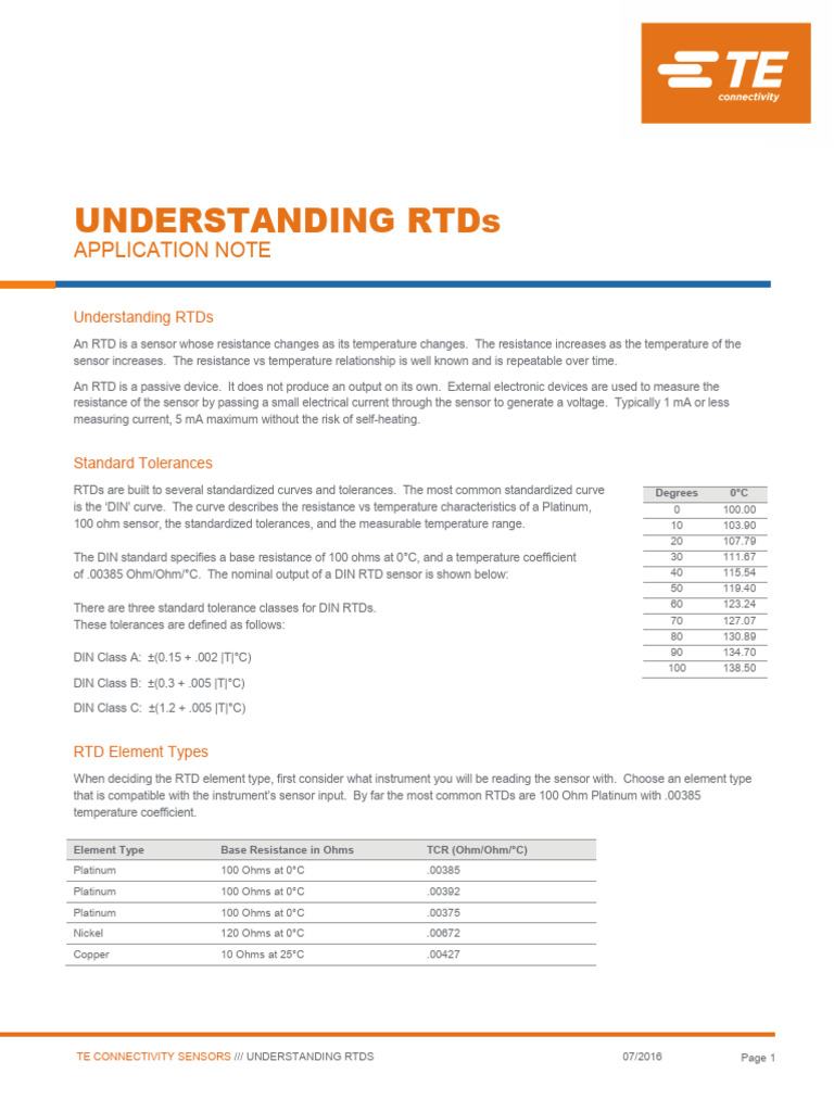 Understanding RTD Sensors Basics | PDF | Electrical Resistance And ...