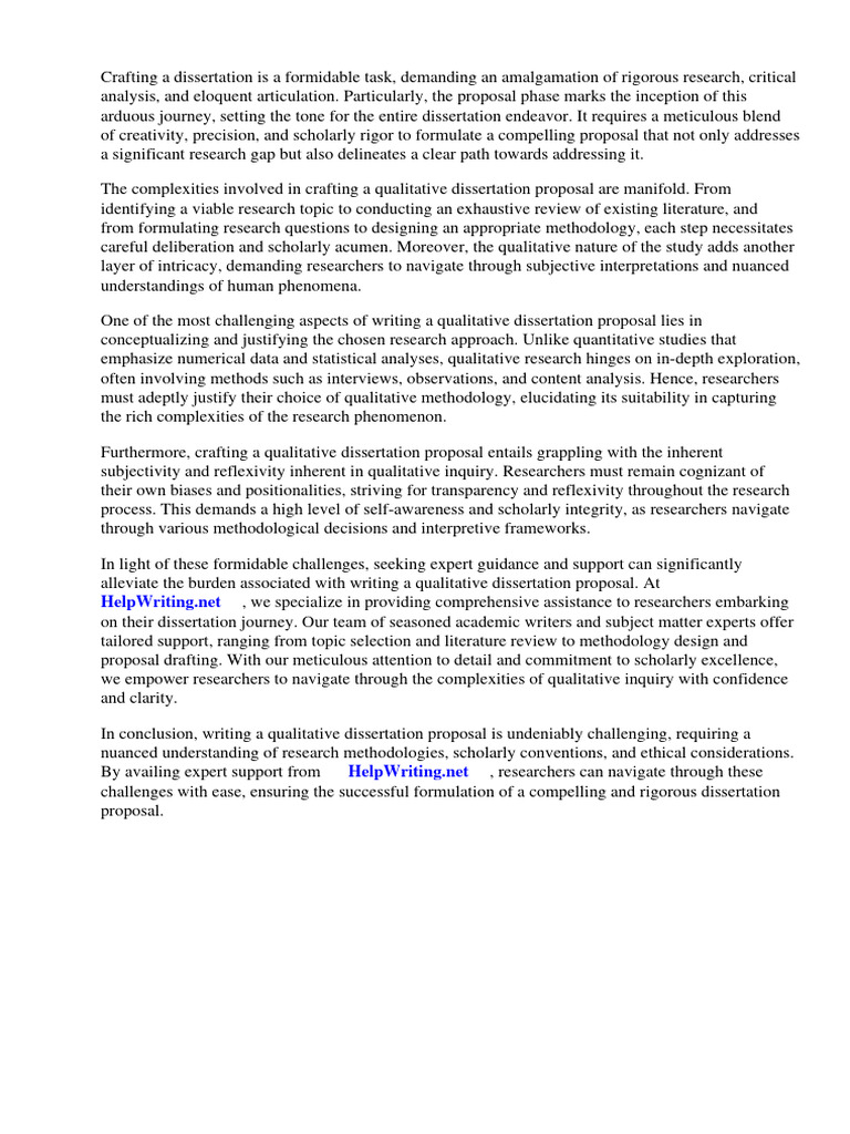 Qualitative Dissertation Proposal Sample | PDF | Methodology | Thesis Qualitative Dissertation Proposal Sample | PDF | Methodology | Thesis