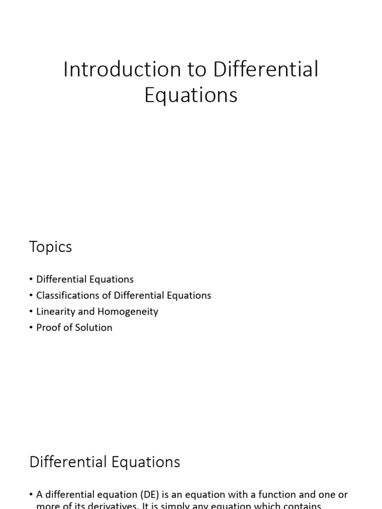 1-Introduction To Differential Equations | Download Free PDF | Ordinary Differential Equation ...