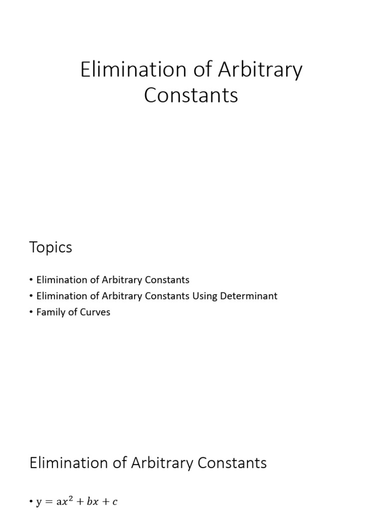 2-Elimination of Arbitrary Constants | PDF | Analytic Geometry ... 2-Elimination of Arbitrary Constants | PDF | Analytic Geometry ...