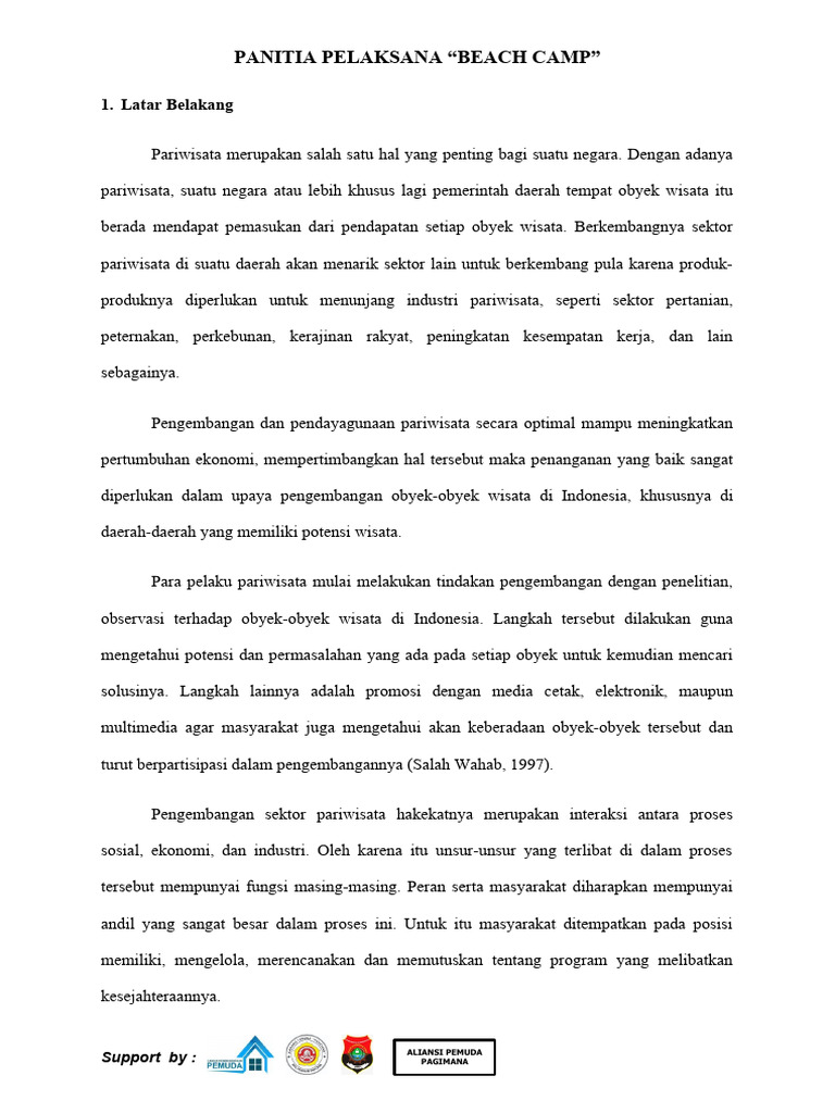 Proposal Camping Pantai | PDF