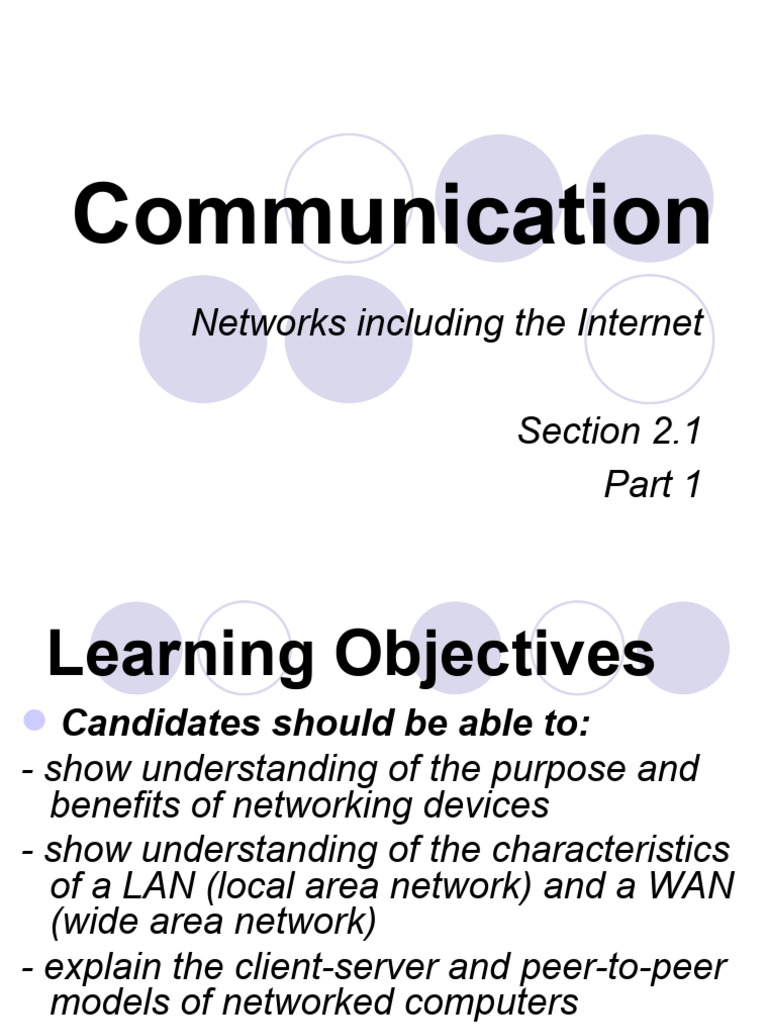 Communication Part 1 | PDF | Client–Server Model | Peer To Peer