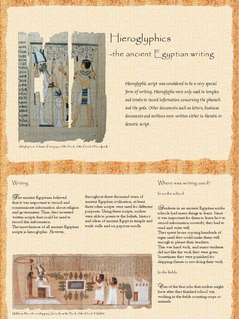 Hieroglyphics Reading | PDF | Egyptian Hieroglyphs | Ancient Egypt