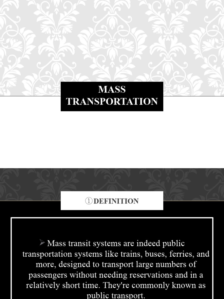 Understanding Mass Transportation Systems | PDF | Public Transport ...