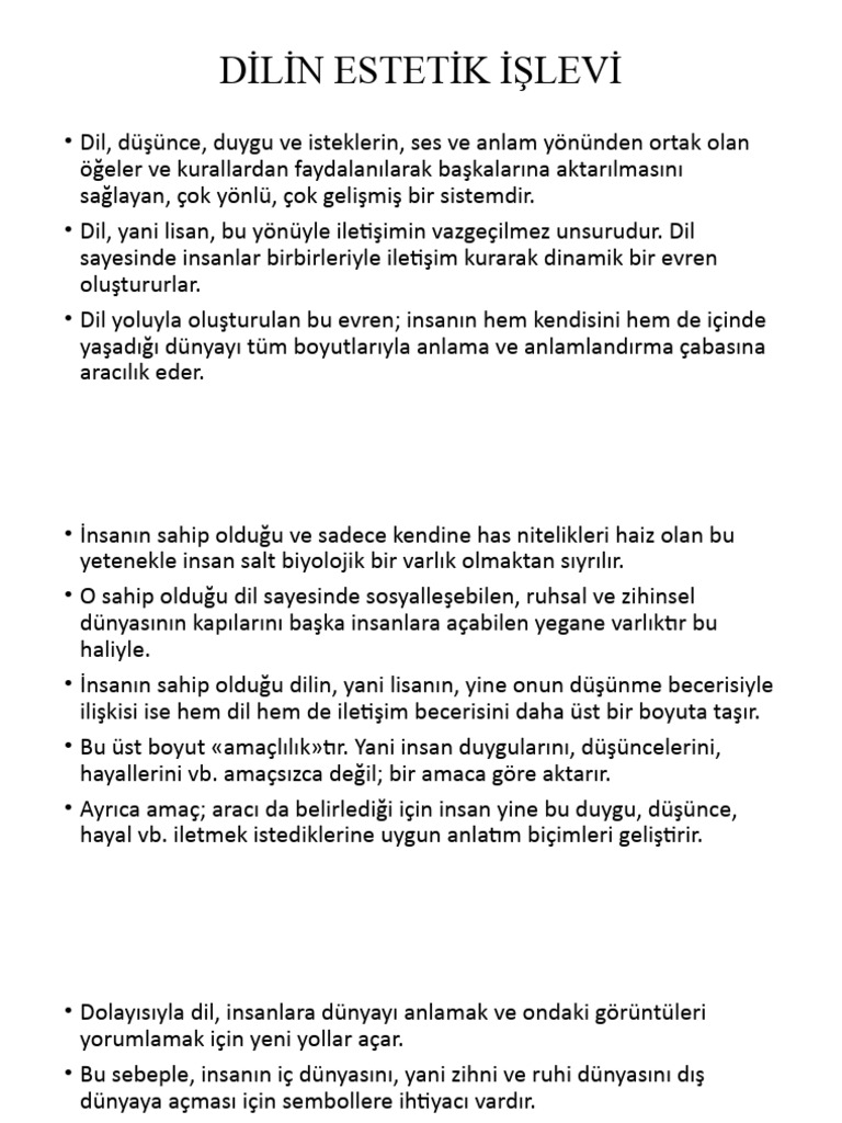 Ders 7 Dilin Estetik İşlevi | PDF