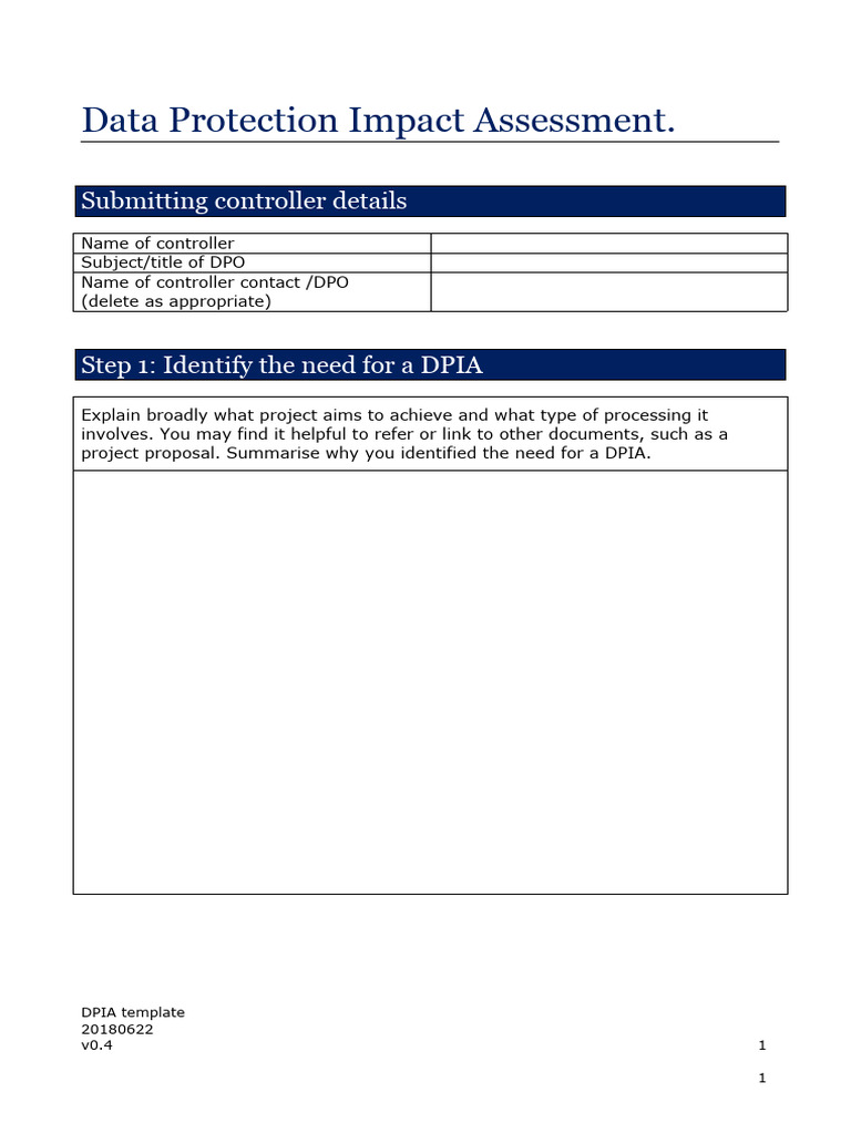 dpia-template | PDF | Risk