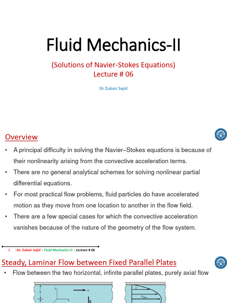 Lecture#6 | PDF | Navier–Stokes Equations | Fluid Dynamics