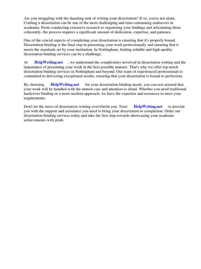 Dissertation Binding Nottingham | PDF | Bookbinding | Thesis