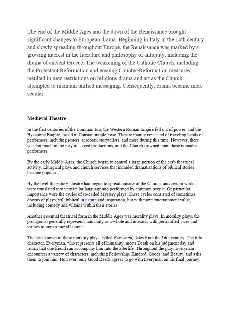 The End of The Middle Ages and The Dawn of The Renaissance Brought ...