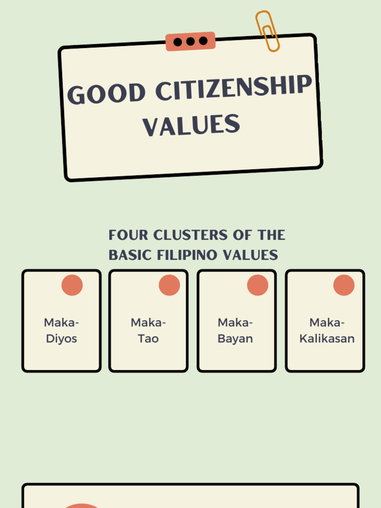 Core Filipino Values for Good Citizenship | PDF | Love | God