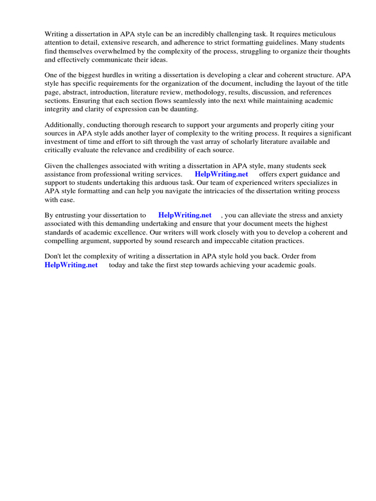 Apa Style Dissertation Structure Download Free Pdf Apa Style Citation