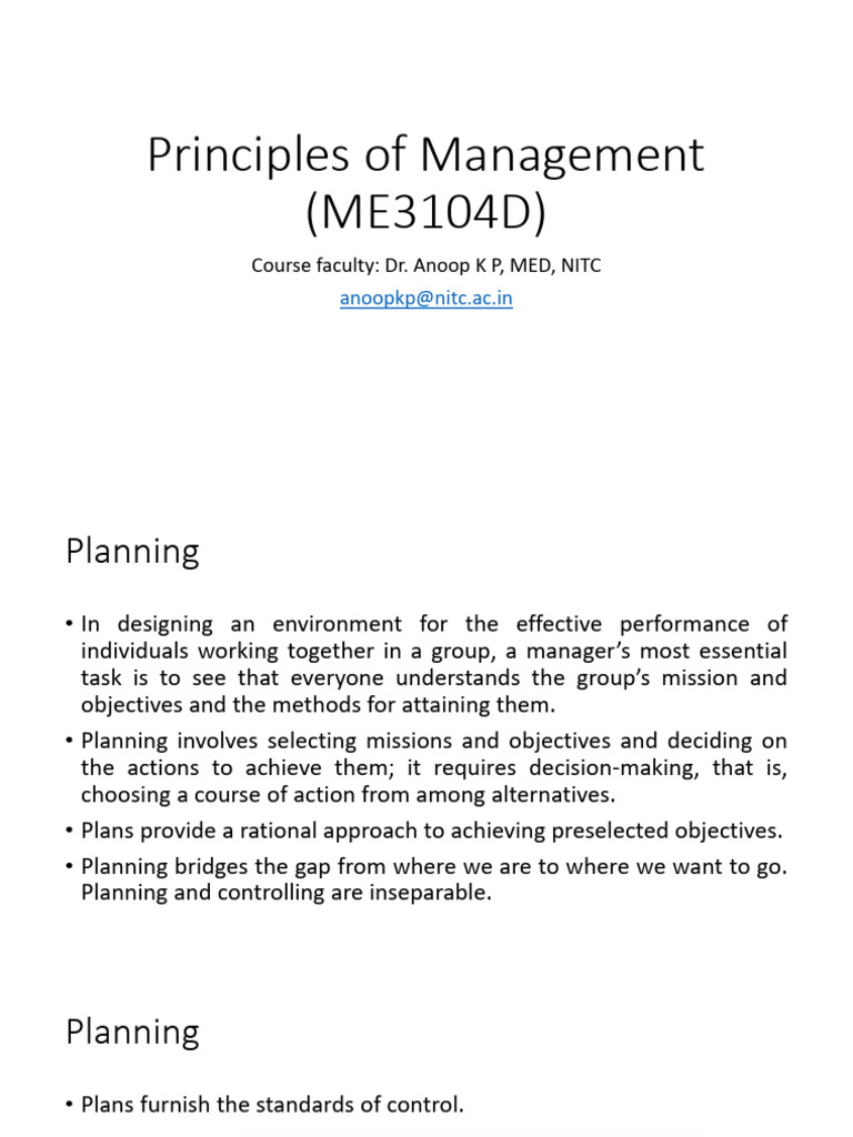 PoM-Module1-Planning | PDF | Swot Analysis | Strategic Management
