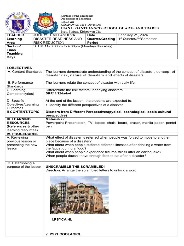 DIFFERENT PERSPECTIVES OF DISASTER | PDF | Mental Disorder | Learning