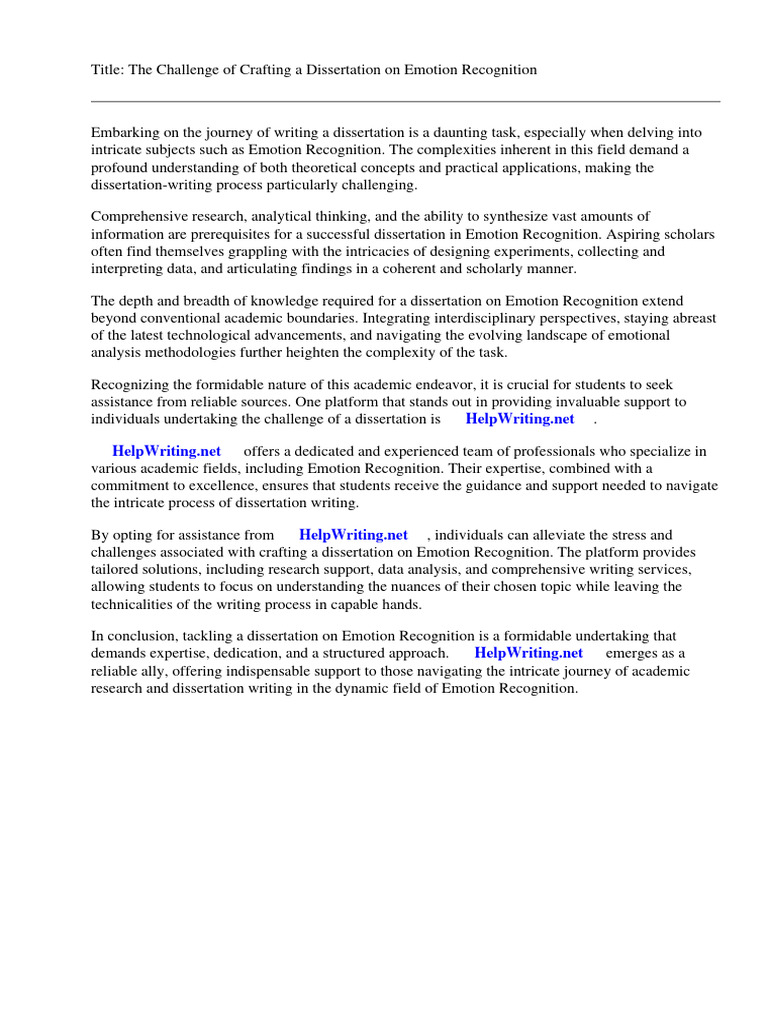 Dissertation Emotion Recognition | PDF | Deep Learning | Emotions