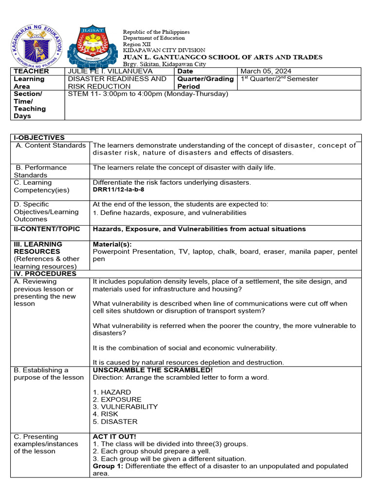 Hazard Vulnerability Risk Pdf Hazards Risk