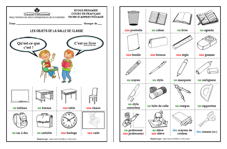 Les Objets de La Salle de Classe 3 Mart | PDF