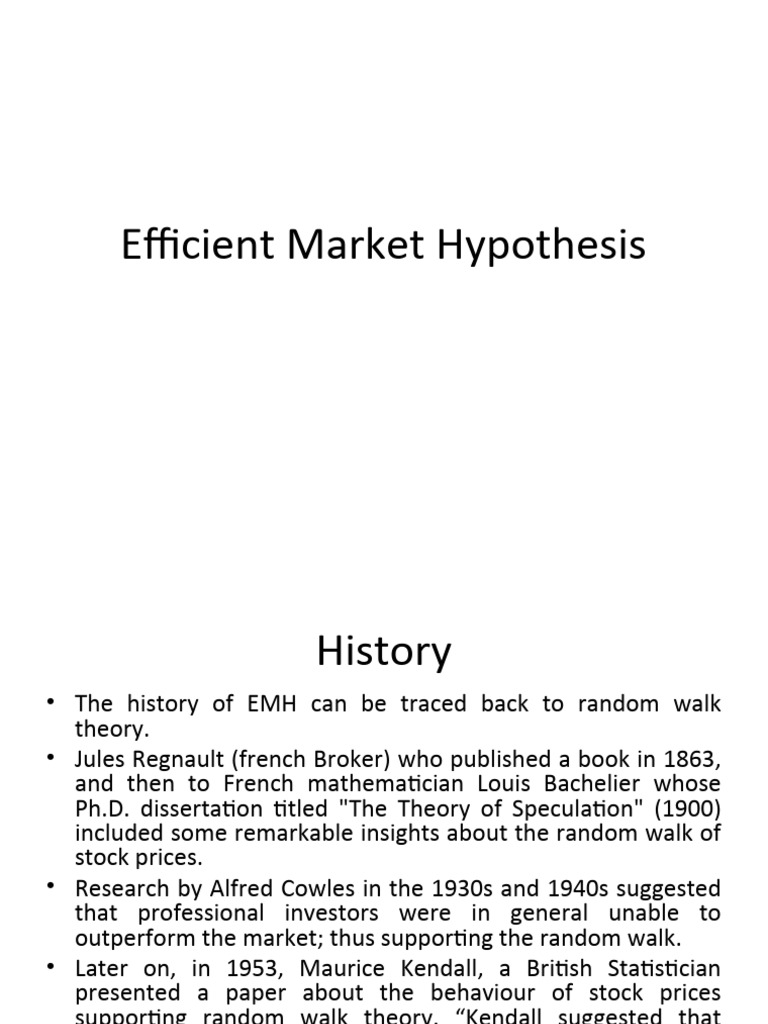 Overview of Efficient Market Hypothesis | PDF | Efficient Market ...