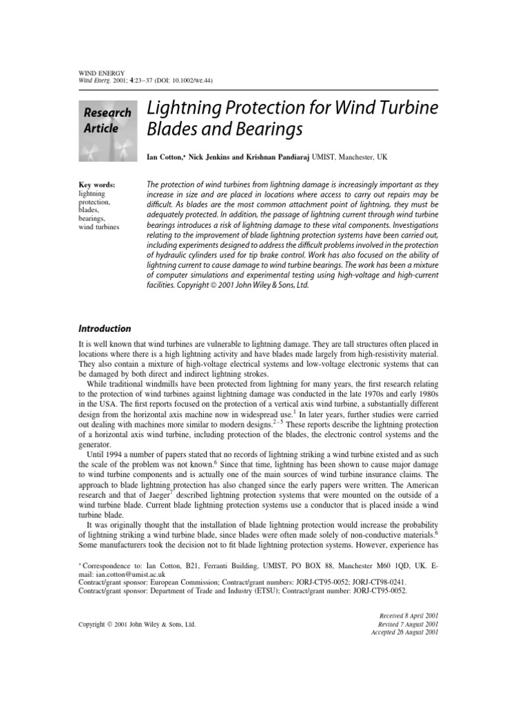 023 - Cotton - Lightening Protection | PDF | Materials