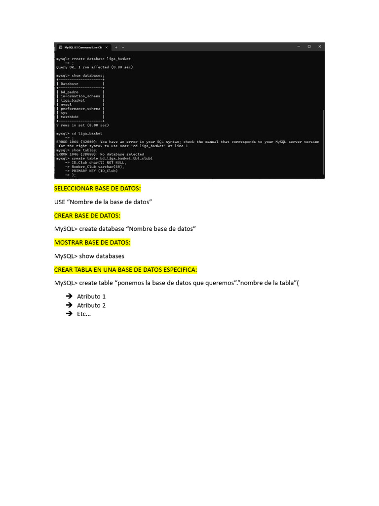 Comandos MYSQL | PDF