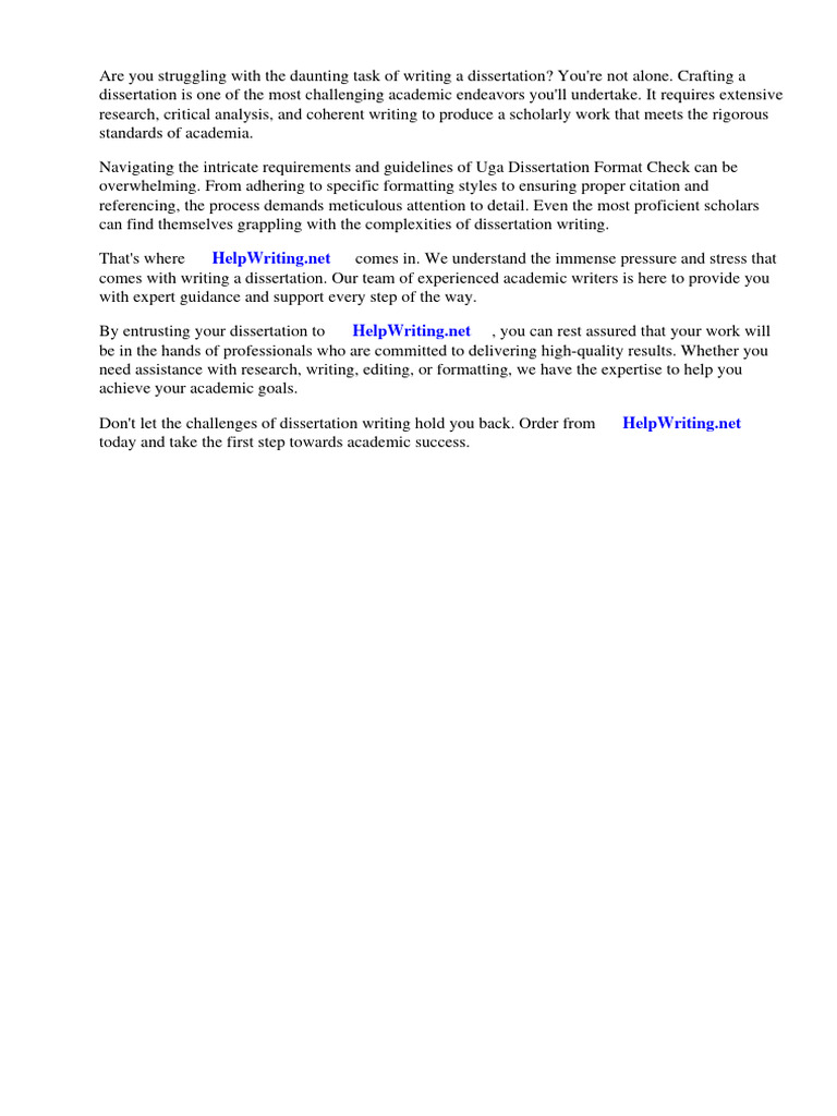 Uga Dissertation Format Check | PDF | Thesis | Apa Style