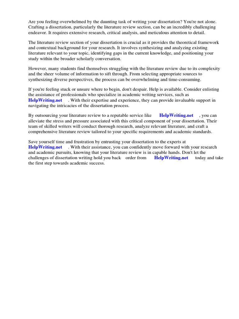 How Many Words Literature Review Dissertation | PDF | Thesis | Methodology