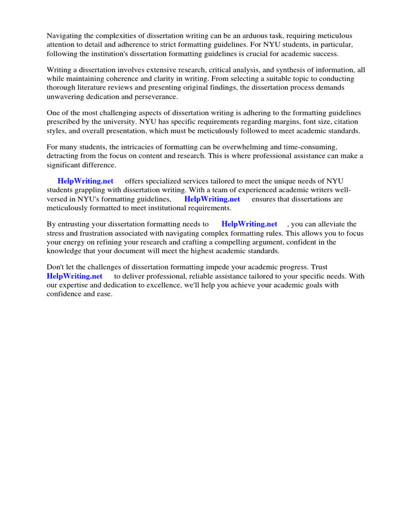 Nyu Dissertation Formatting Guidelines Pdf Thesis Doctor Of