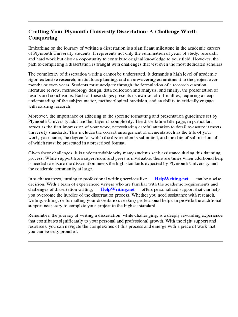 Plymouth University Dissertation Title Page | PDF | Thesis | World Wide Web