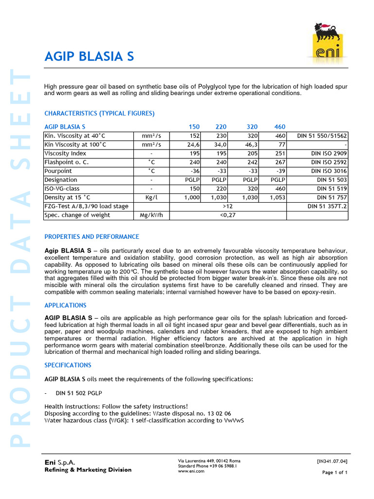 Blasia S 150 | Download Free PDF | Soft Matter | Lubrication