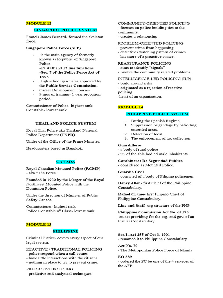 Comparative Notes 2 | PDF | Police | Legal Action