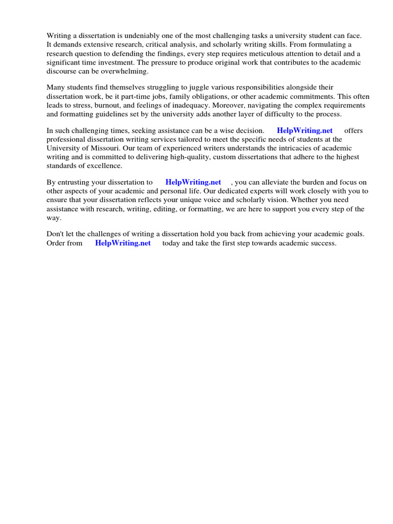 Dissertation University of Missouri | PDF | Thesis | Essays