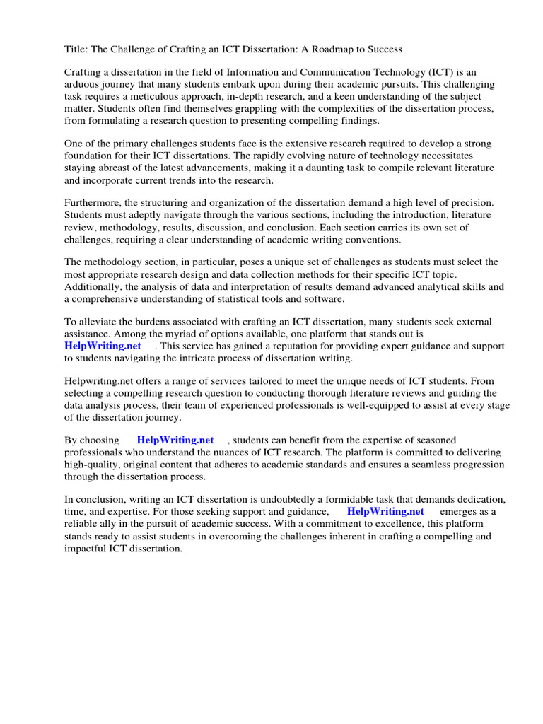 Ict Dissertation Examples | Download Free PDF | Methodology ...