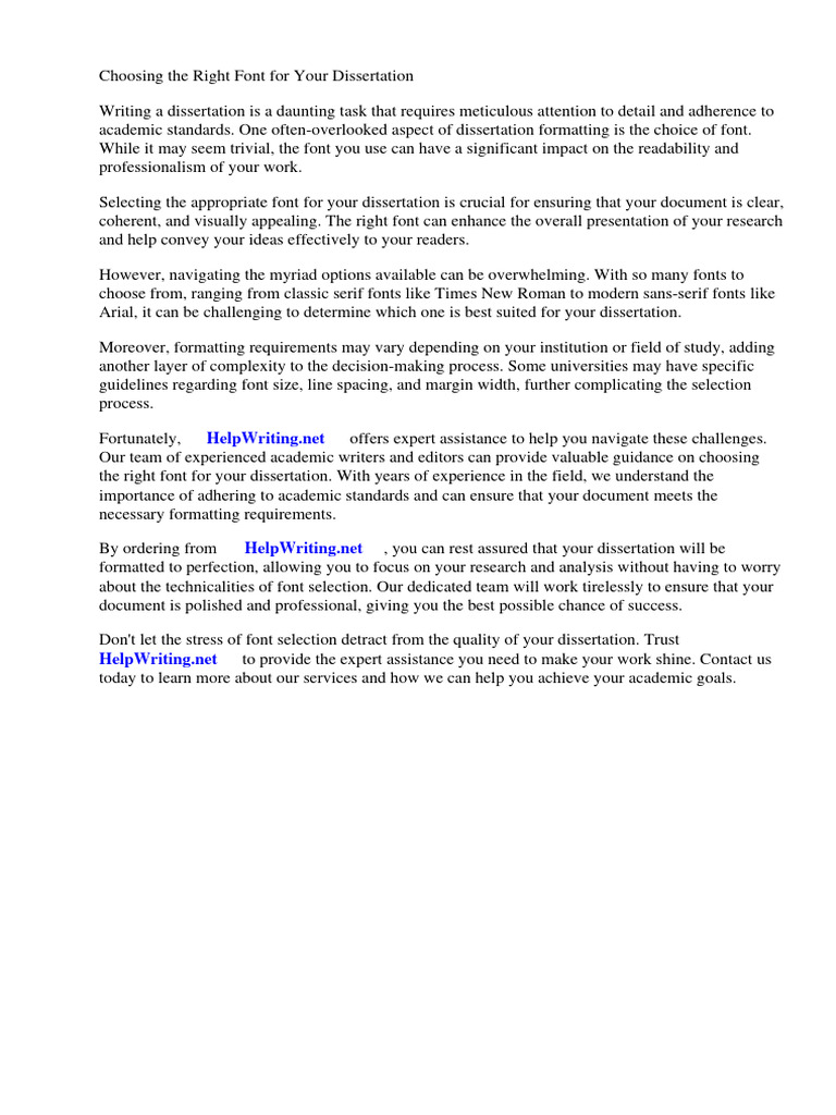 Font To Use For Dissertation | PDF | Thesis | Typefaces