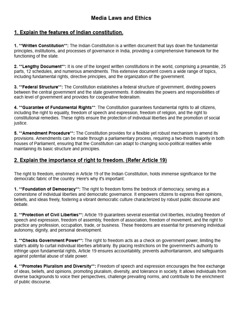 Media Laws and Ethics BMM | PDF | Intellectual Property | Copyright ...