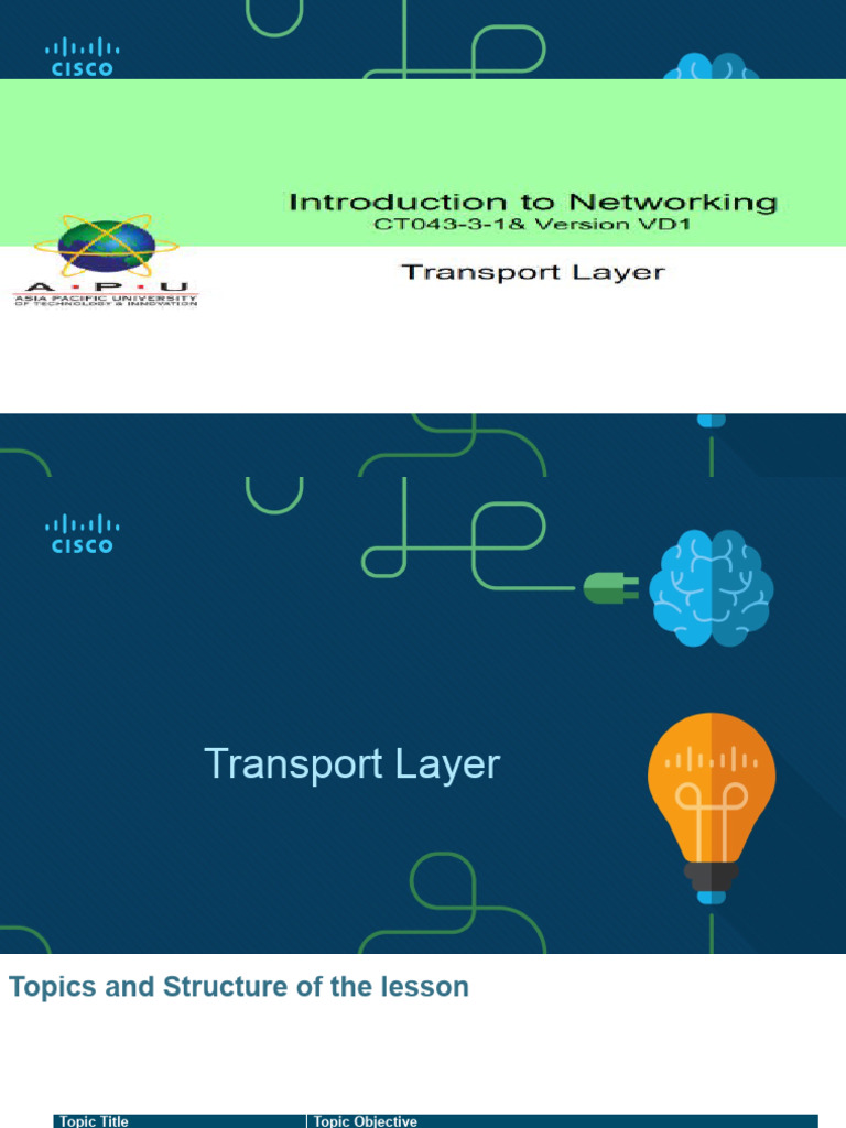 Chapter 7 - Transport Layer | PDF | Port (Computer Networking) | Transmission Control Protocol