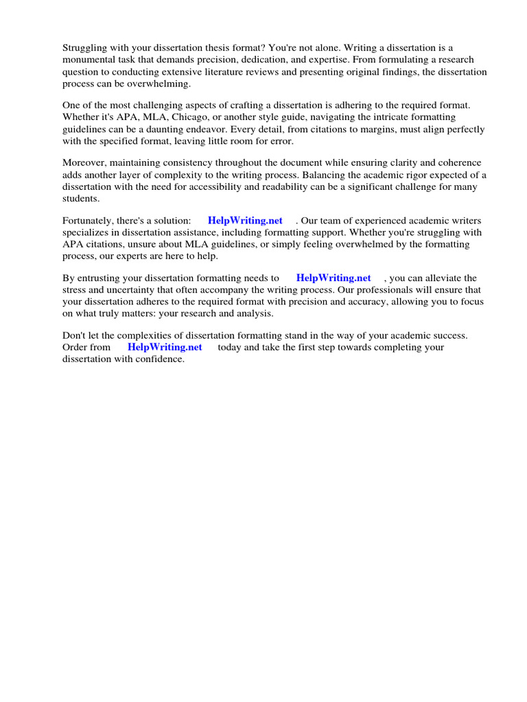 Dissertation Thesis Format | PDF | Thesis | Written Communication