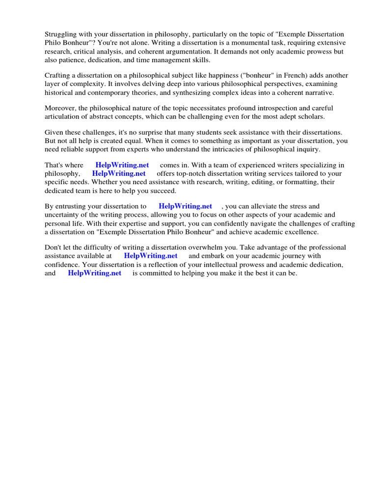 Exemple Dissertation Philo Bonheur | PDF | Scribd | Expert