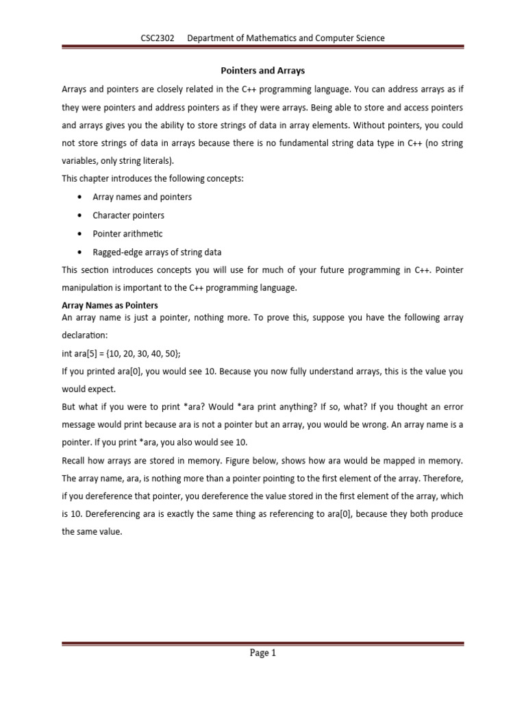 Lecture4 Pointer&array | PDF | Pointer (Computer Programming ... Lecture4 Pointer&array | PDF | Pointer (Computer Programming ...