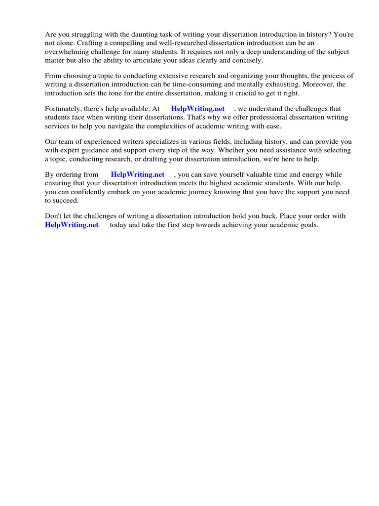 Dissertation Introduction Example History | PDF | Thesis | Essays Dissertation Introduction Example History | PDF | Thesis | Essays