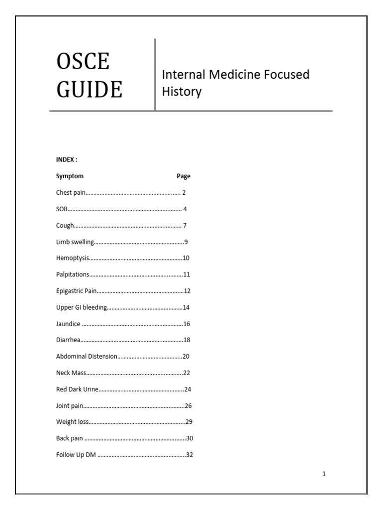 OSCE Focused History Guide (2) | PDF | Irritable Bowel Syndrome ...