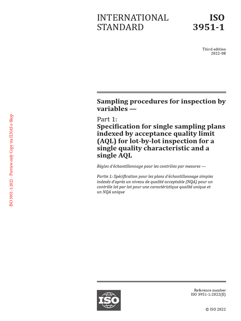 ISO - 3951-1 2022 New | Download Free PDF | International Organization ...