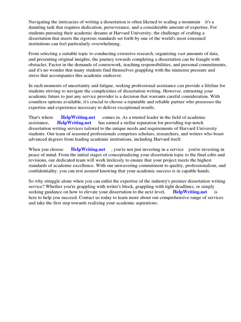 Dissertation From Harvard University | PDF | Thesis | Apa Style
